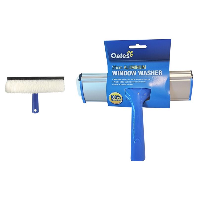 Oates 2in1 Glass Window Washer with Microfiber pad & Squeegee 25cm ...